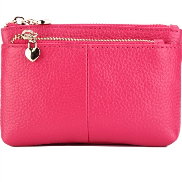 Bags | Genuine Leather Pink Wallet | Poshmark